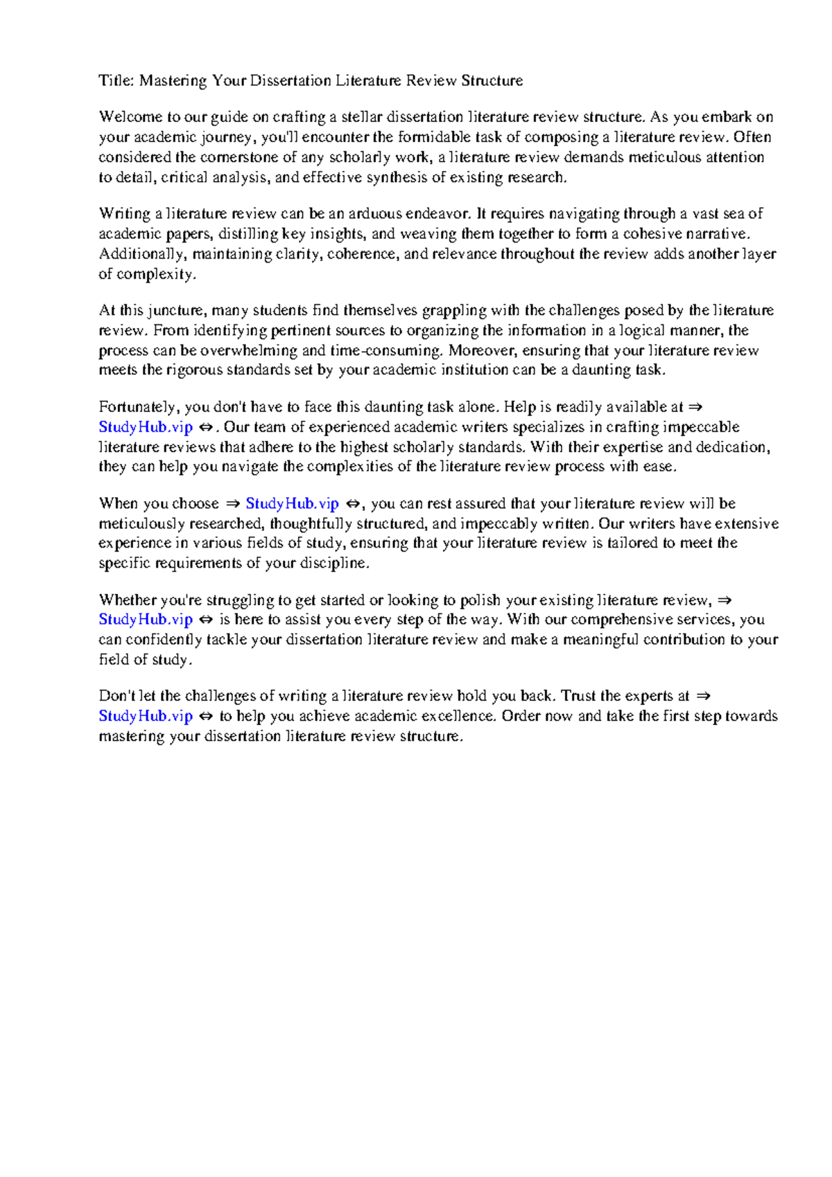 Dissertation Literature Review Structure - As you embark on your ...