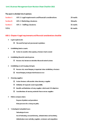 Business Marketing SAC Unit 2 AOS2 - VCE BUSINESS MANAGEMENT UNIT 2 ...