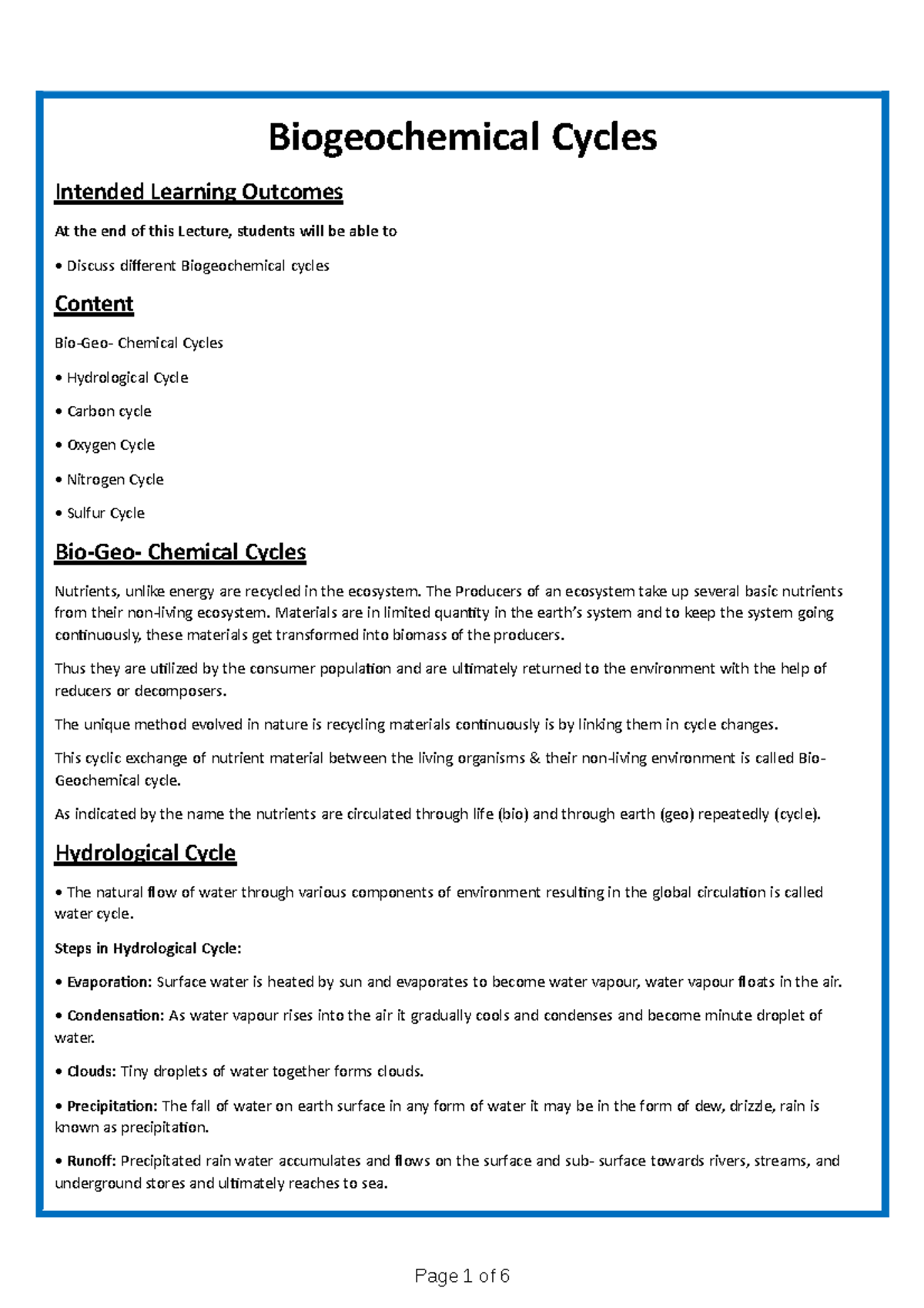 Environmental Science Biogeochemical Cycles - Page 1 of 6 ...