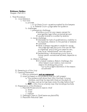 Hearsay Outline-Harges - Ch. 6 Hearsay- The Definition- What is hearsay ...