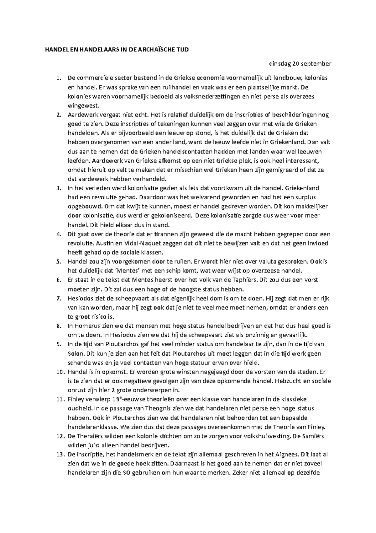 Opdracht 1 Handel EN Handelaars IN DE Archaïsche TIJD - HANDEL EN ...