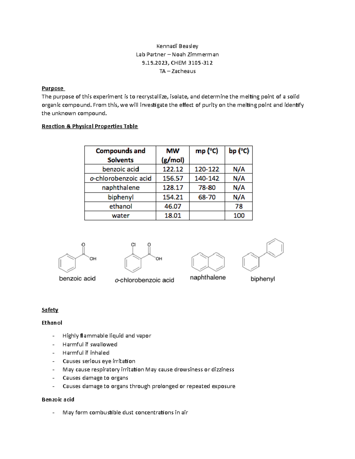 Ochem PRE LAB 3 - lab 3 - CHEM 3305 - TTU - Studocu