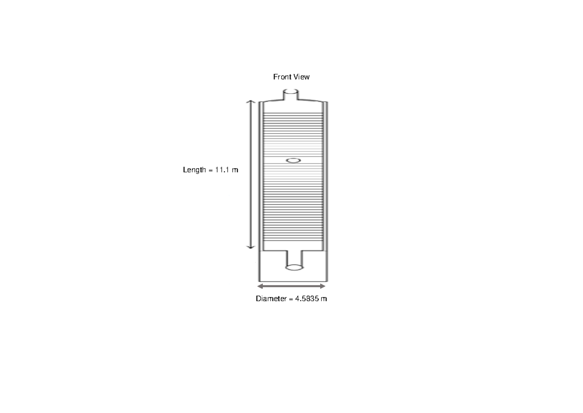 DC2 DRAW FULL - Distillation Column - Front View Diameter = 4 m Length ...
