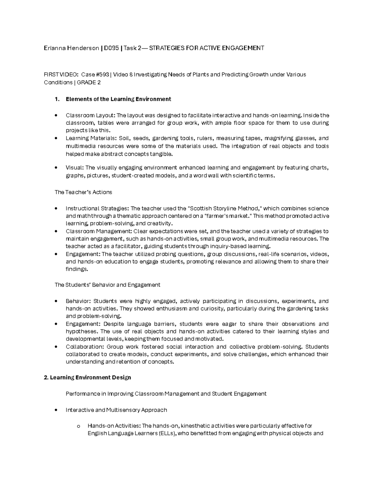 D095 Task 2 Fixed - Assesment - Erianna Henderson | D095 | Task 2 ...