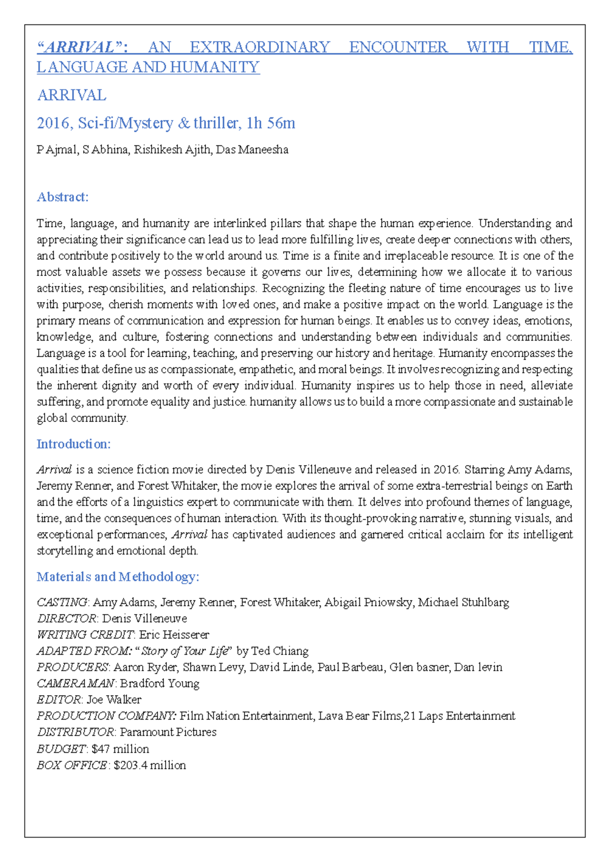 Arrival 2016 - SCIENCE FICTION REVIEW - “ARRIVAL”: AN EXTRAORDINARY ...