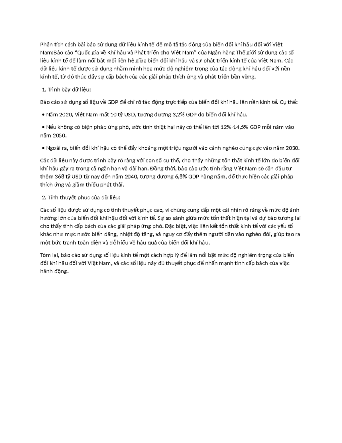 E-learning 3 - bài toán - Phân tích cách bài báo sử dụng dữ liệu kinh tế để mô tả tác động của ...