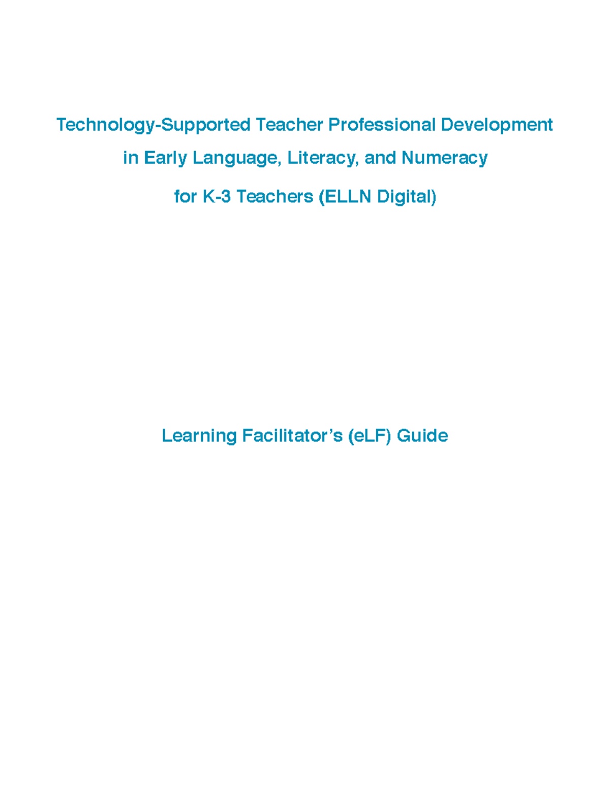 ELLN Digital e LF Guide - Technology-Supported Teacher Professional ...