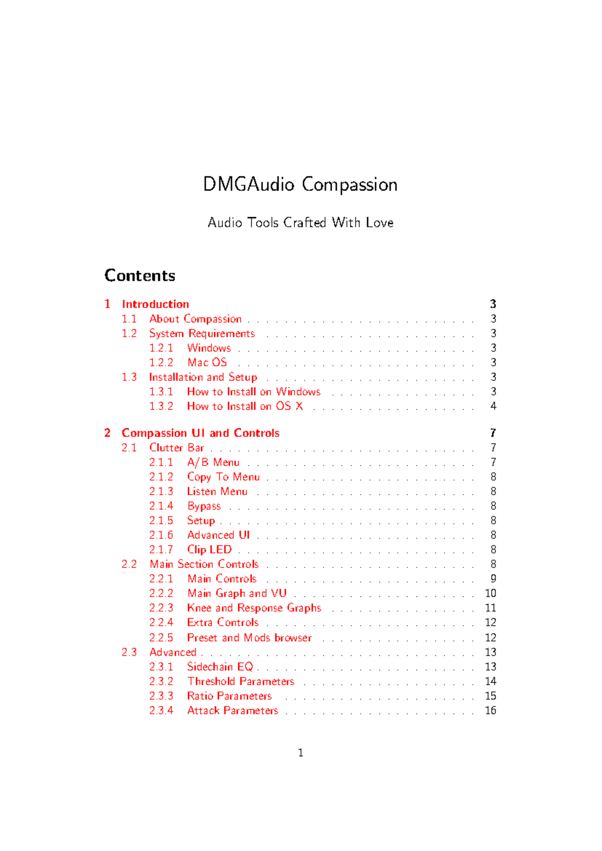 DMGAudio Compassion Manual - DMGAudio Compassion Audio Tools Crafted ...