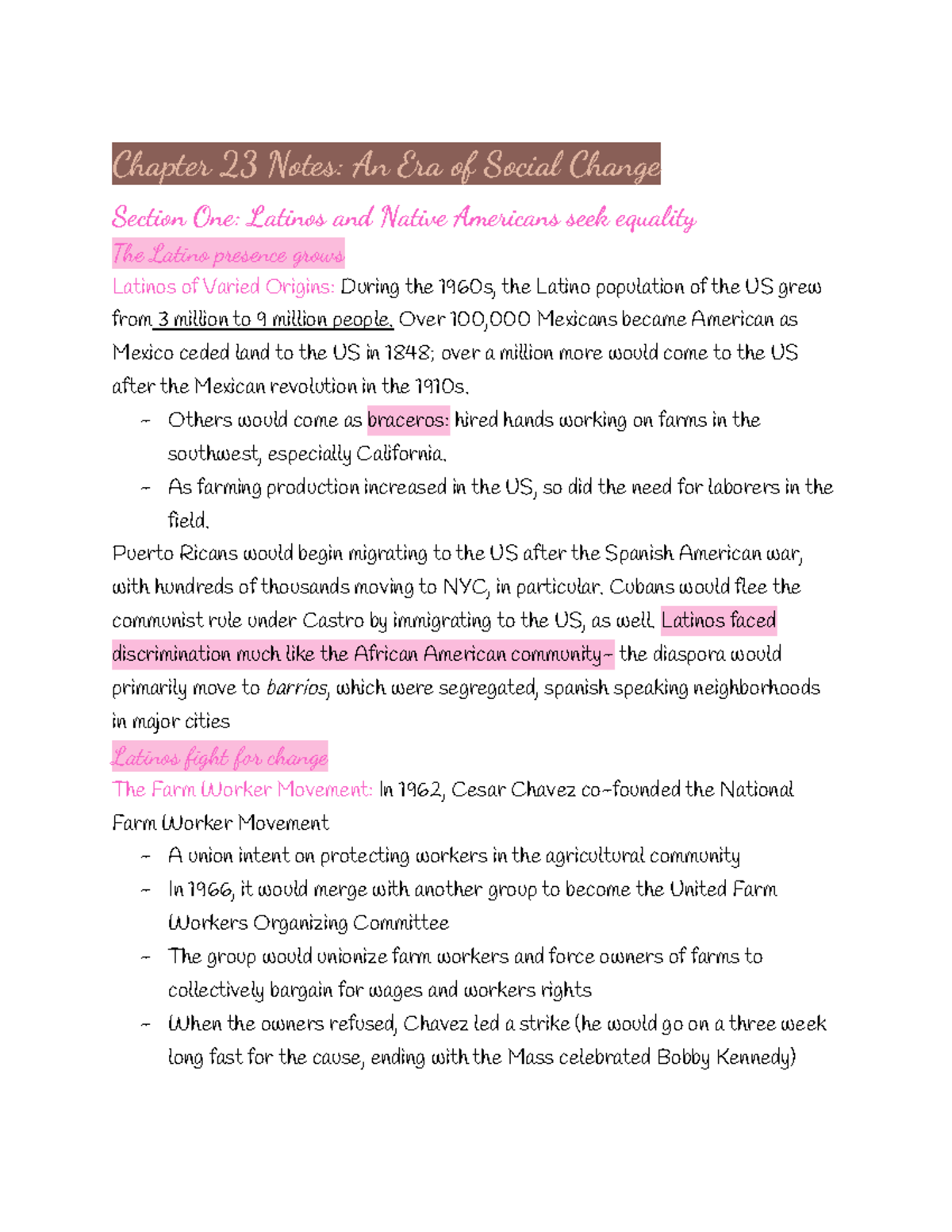 Chapter 23 Notes An Era of Social Change - Chapter 23 Notes: An Era of ...