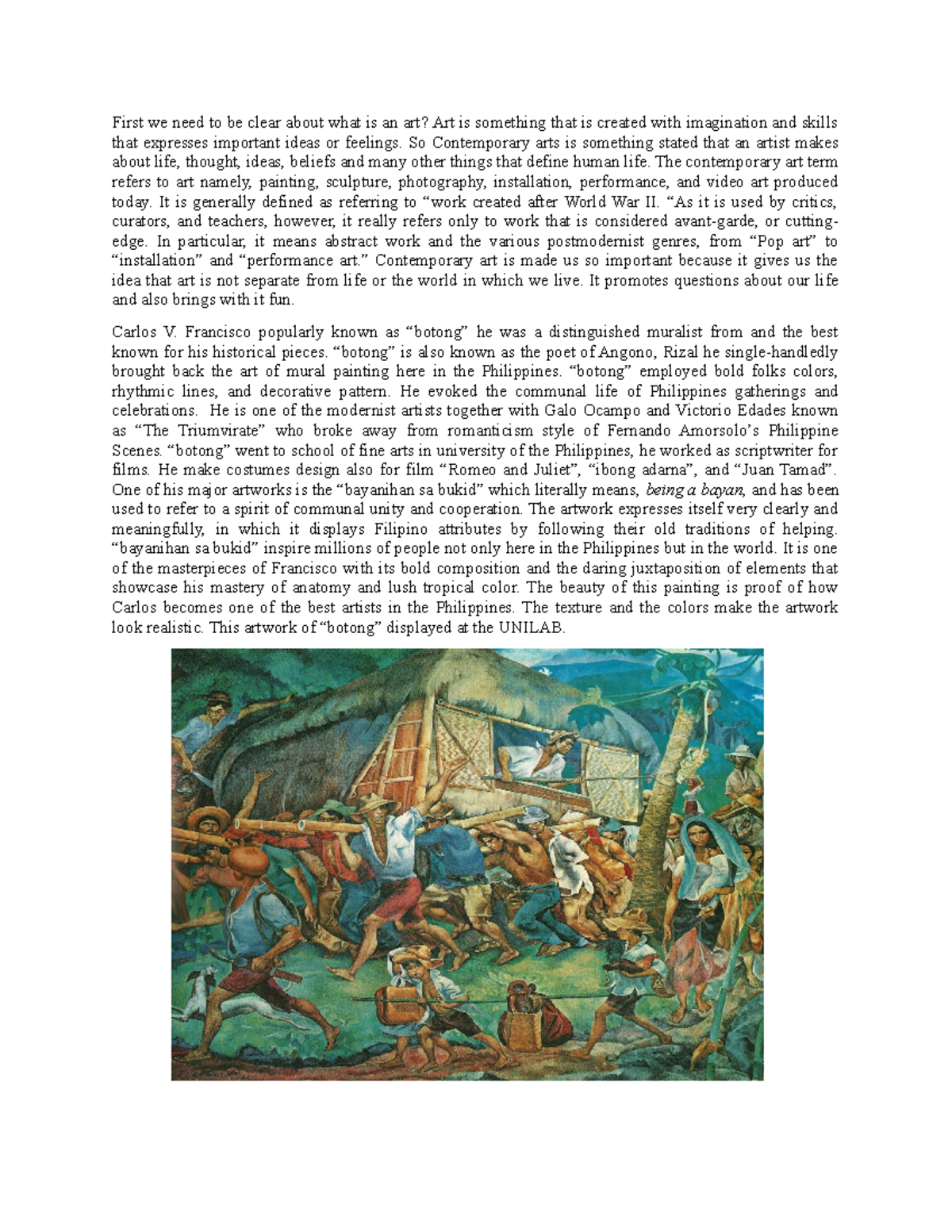 Activity 2 contemporary arts - First we need to be clear about what is ...