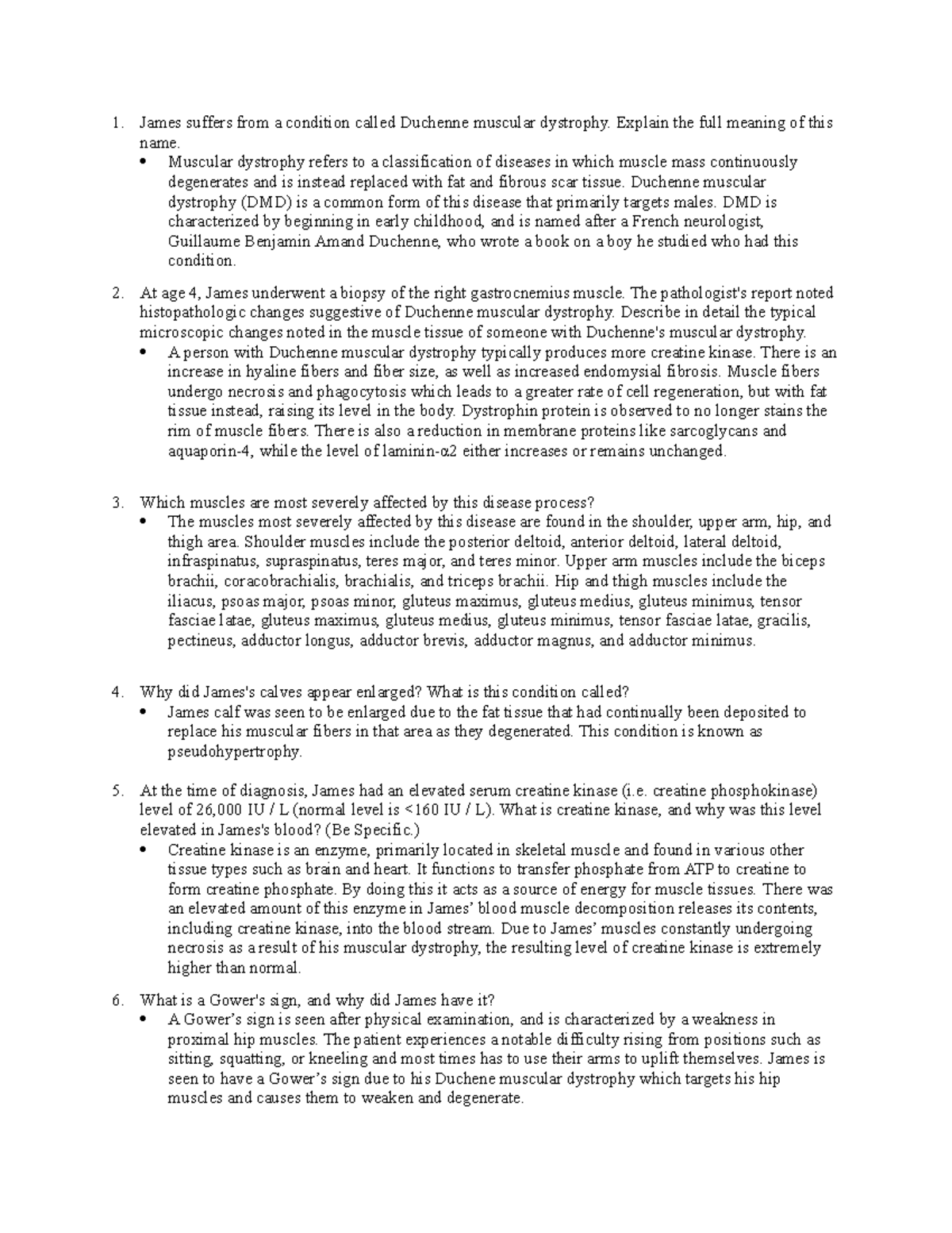 Case Study Muscular Dystrophy - James suffers from a condition called ...