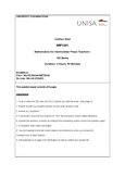 MIP1501 - Unisa - Mathematics for the intermediate phase 1 - Studocu