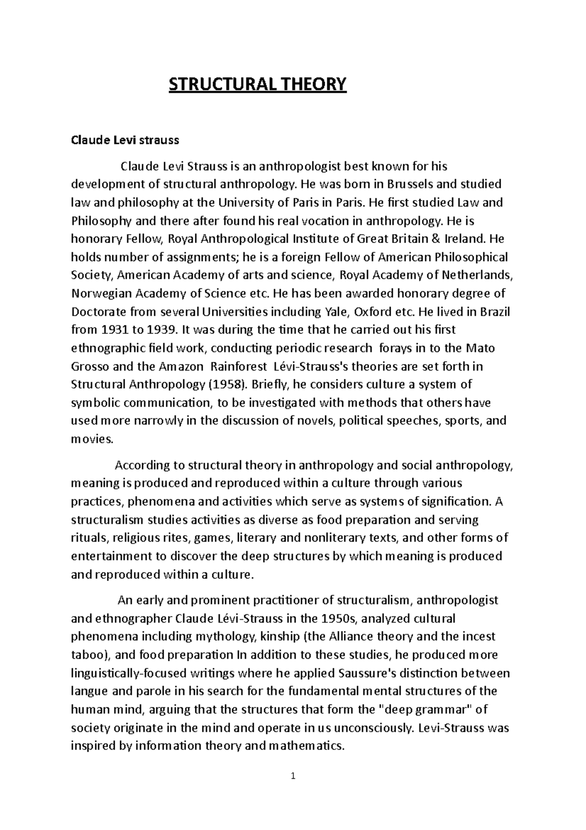 Structural Theory - Lecture notes 5-6 - STRUCTURAL THEORY Claude Levi ...