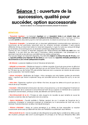 TD2-Dévolution-successorale - Séance 2 : Les règles de la dévolution successorale Cas pratique 1 ...