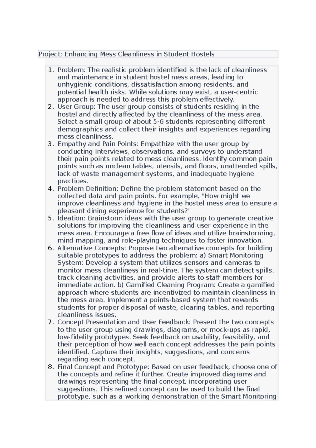 DTI Plans - DTI Course Submission - Project: Enhancing Mess Cleanliness ...