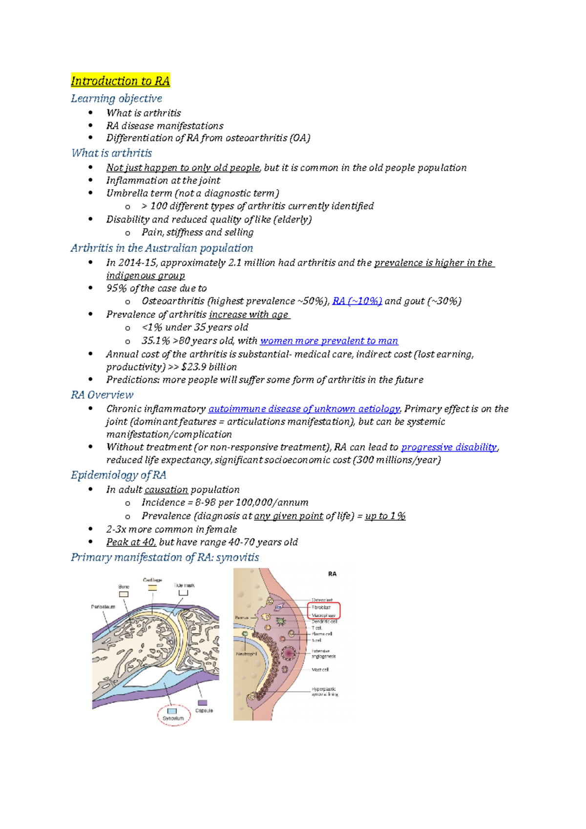 RA full notes - Note for RA module for the subject - Introduction to RA ...