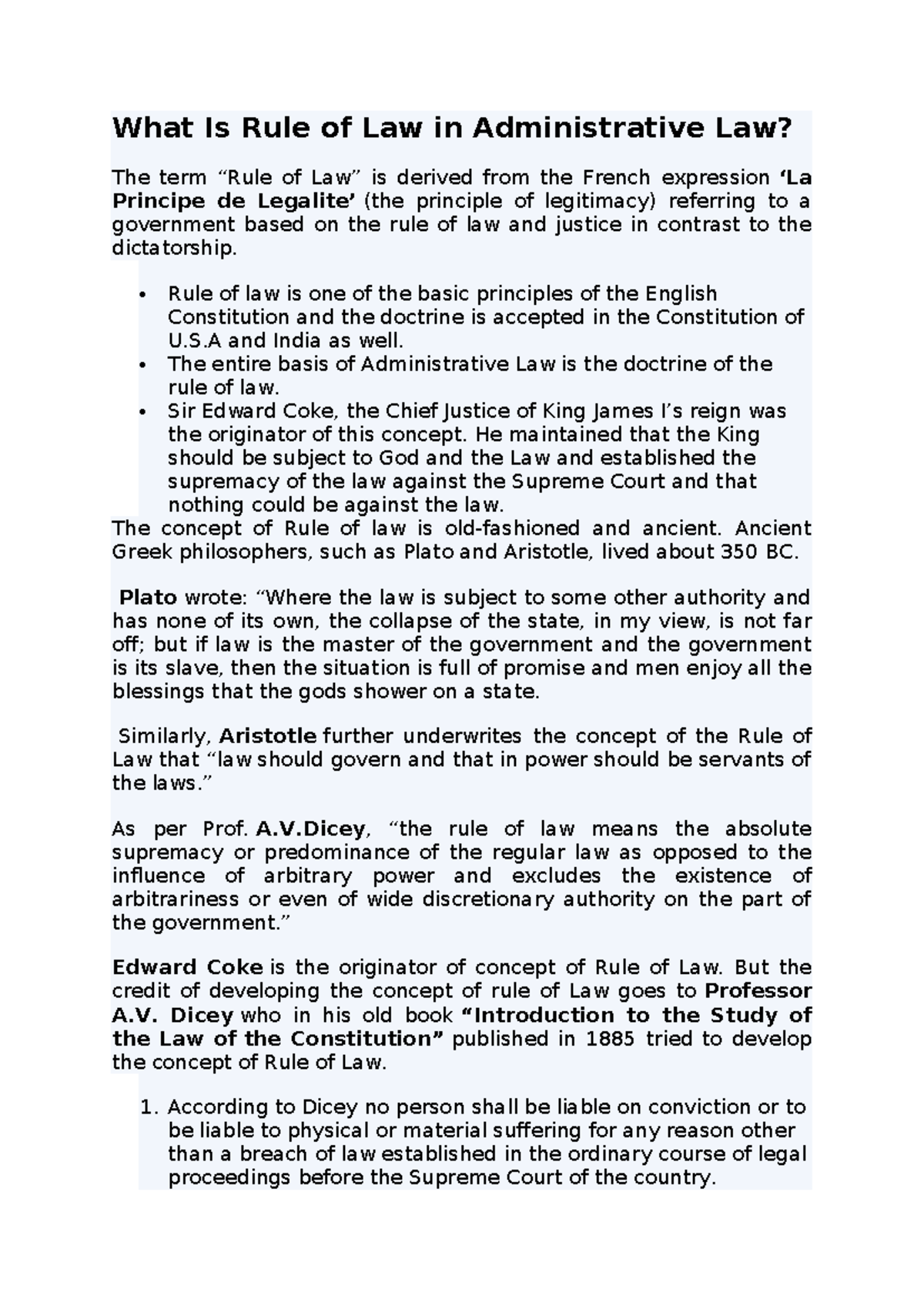 Rule of Law - rule of law - What Is Rule of Law in Administrative Law ...