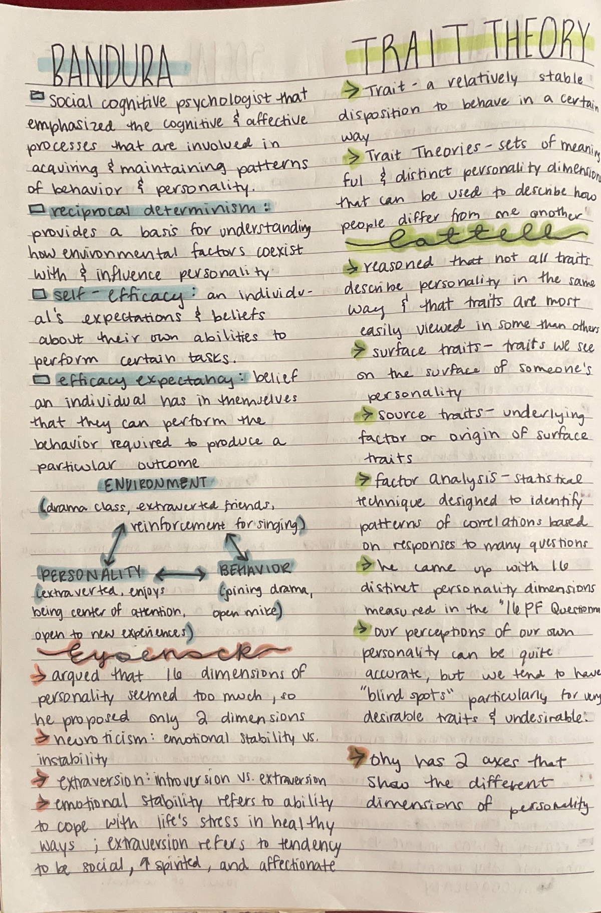 Note70 - Cute, colorful, and informational notes about psychology taken ...