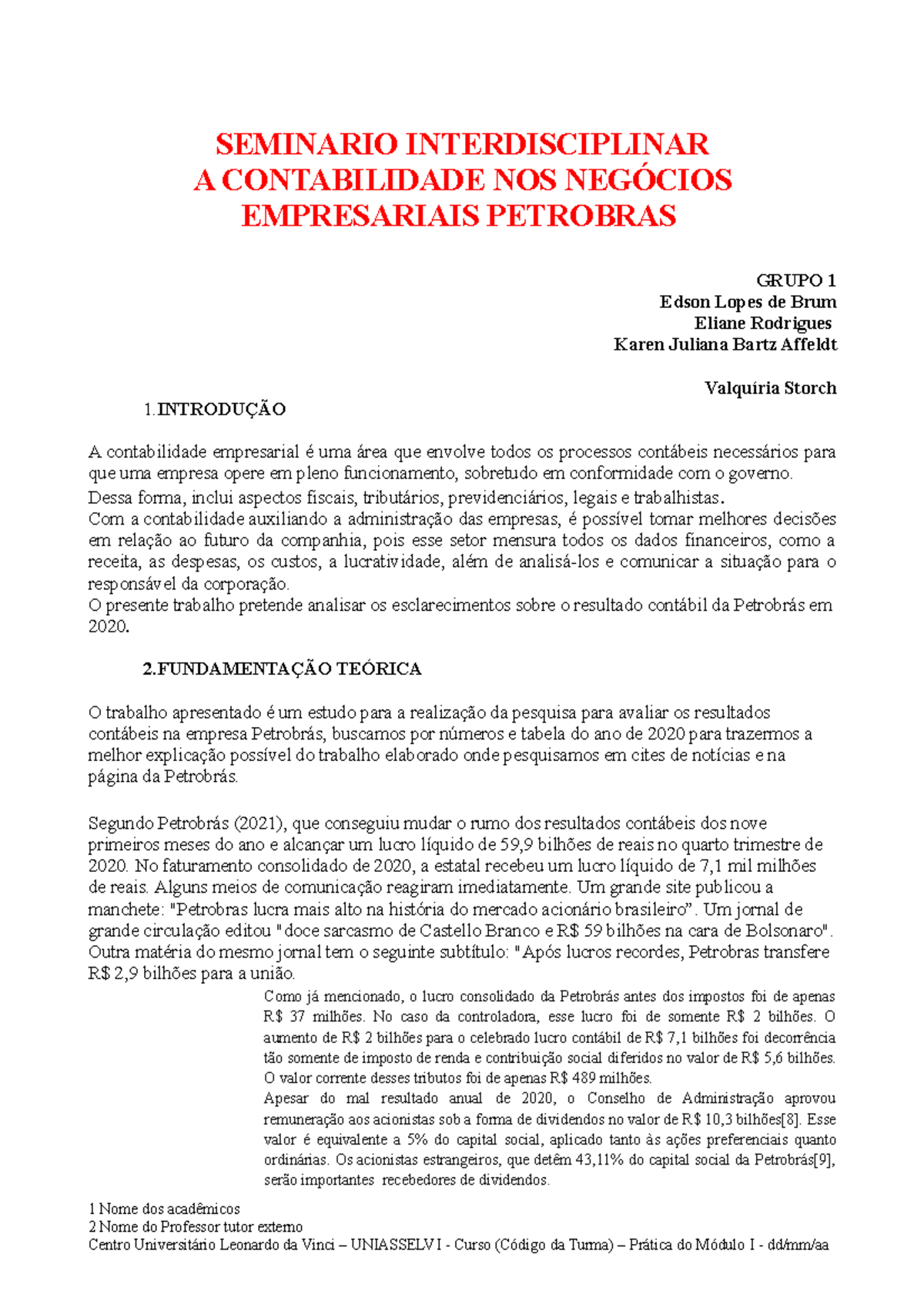 Trabalho Pronto - SEMINARIO INTERDISCIPLINAR A CONTABILIDADE NOS ...