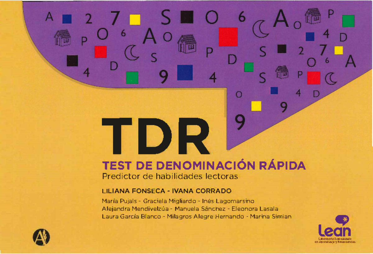 test denominacion rapida tdr - TDR TEST DE DENOMINACIÓN RÁPIDA ...