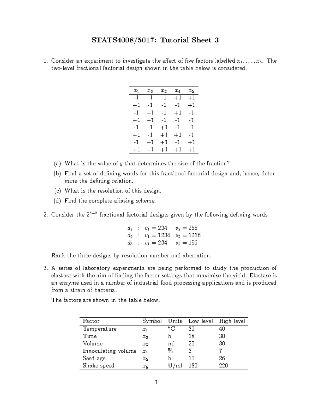 Tut3 - Exercises with Solutions for Design of Experiments - STATS4008 ...