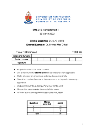 Chapter 6 - Chap6 summary - BME 120 - Studocu