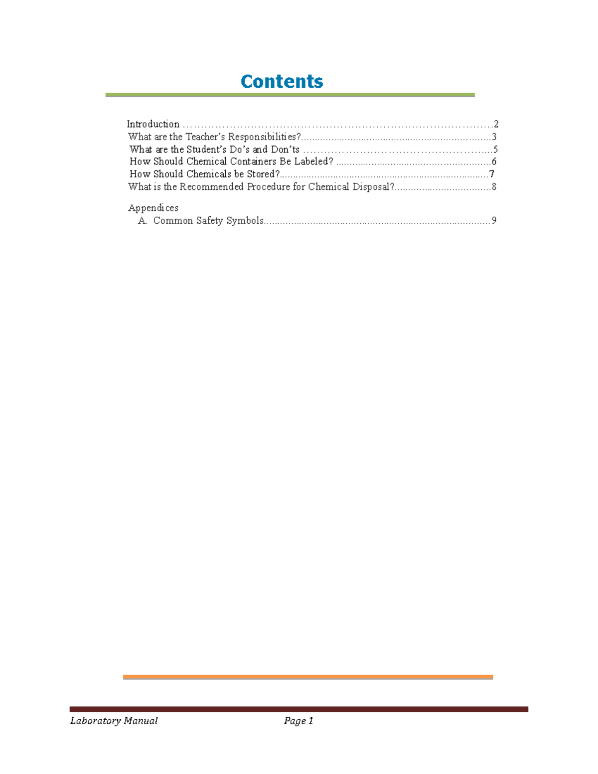 Laboratory Manual - Contents Introduction - Studocu