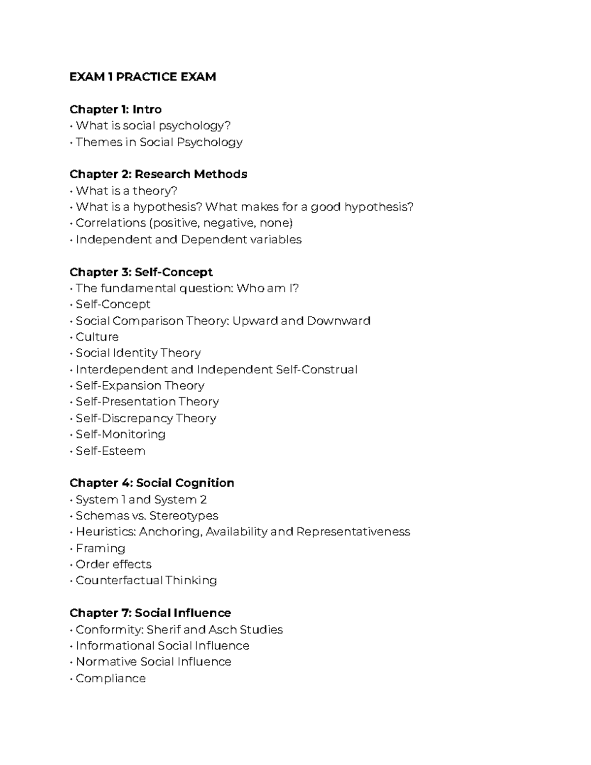 PSYC221-S24 Exam 1 Practice Exam - EXAM 1 PRACTICE EXAM Chapter 1 ...