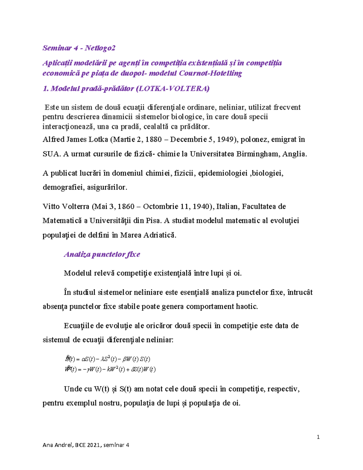 2021 Seminar 4 - 1 **_Seminar 4 Netlogo Aplica ii model rii pe agen i în competi ia existen ial ...