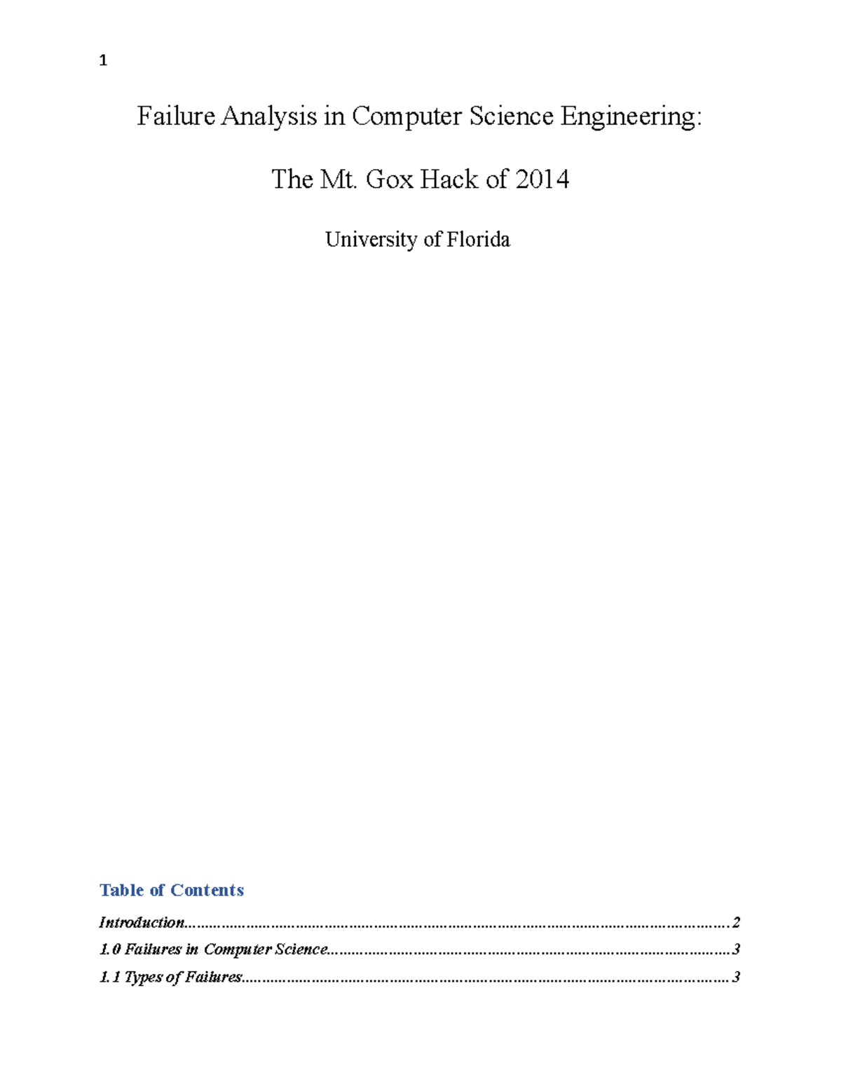 Failure Analysis Paper - Failure Analysis in Computer Science ...