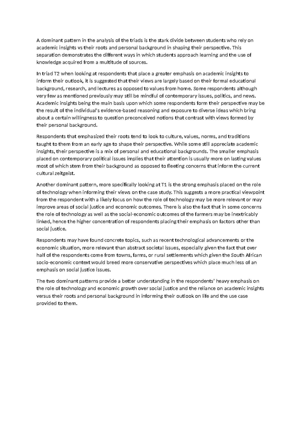 Significant patterns deliverable 4 - A dominant pattern in the analysis ...