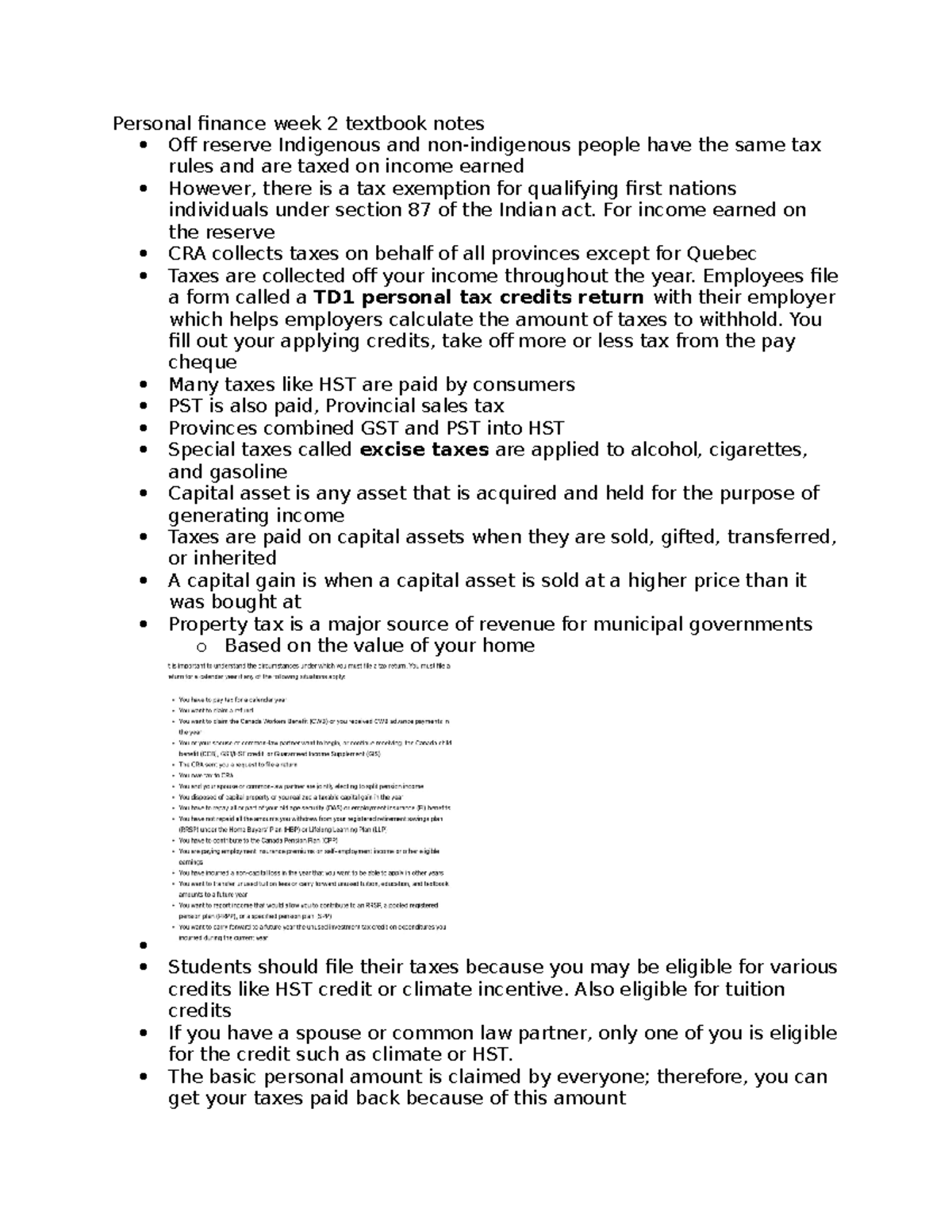 Personal finance week 2 textbook notes - For income earned on the ...