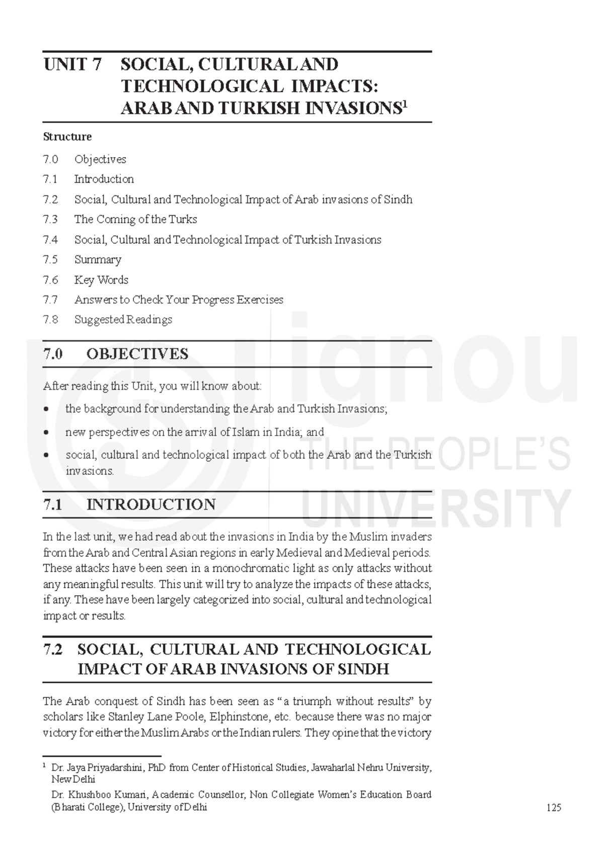 Unit-7 - History - Arab Conquest of Sindh, Turkish Invasions, Mahmud ...