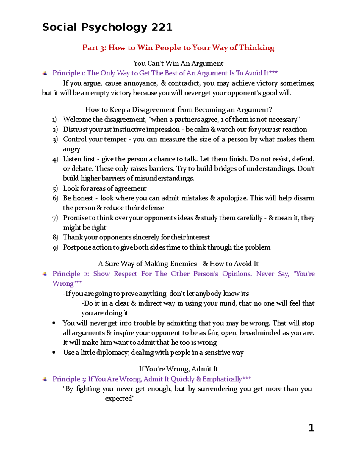 PSY 221 Mutual Understanding - Social Psychology 221 Part 3: How to Win ...