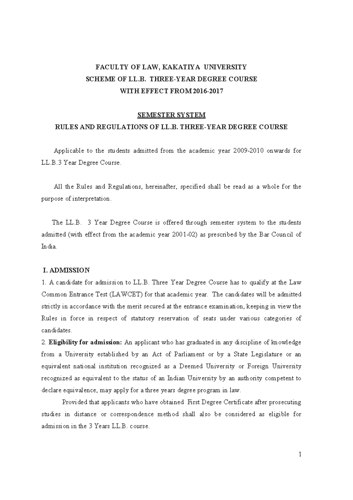LLB 3 YDC -syllabus - Leelavathi madam - FACULTY OF LAW, KAKATIYA ...