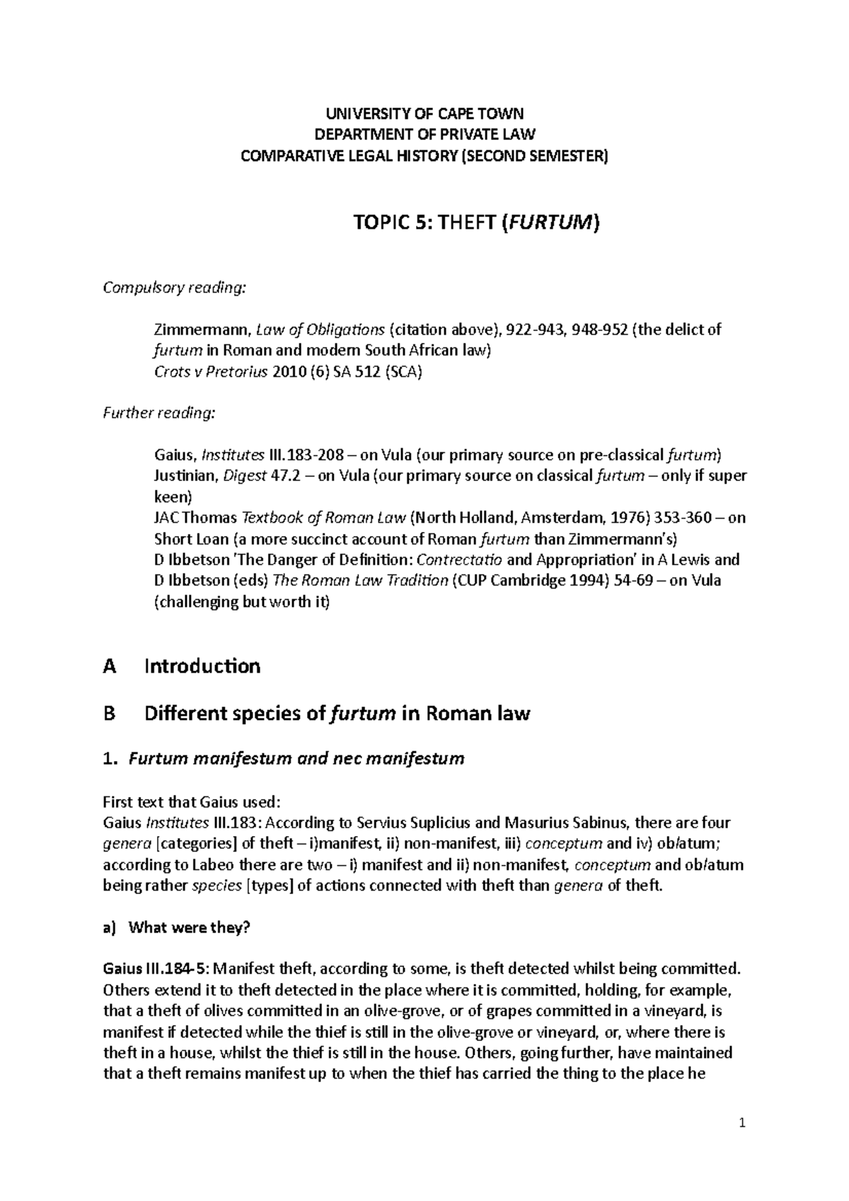 CLH+outline+for+Topic+5+lecture+1+ 2013 copy - UNIVERSITY OF CAPE TOWN ...