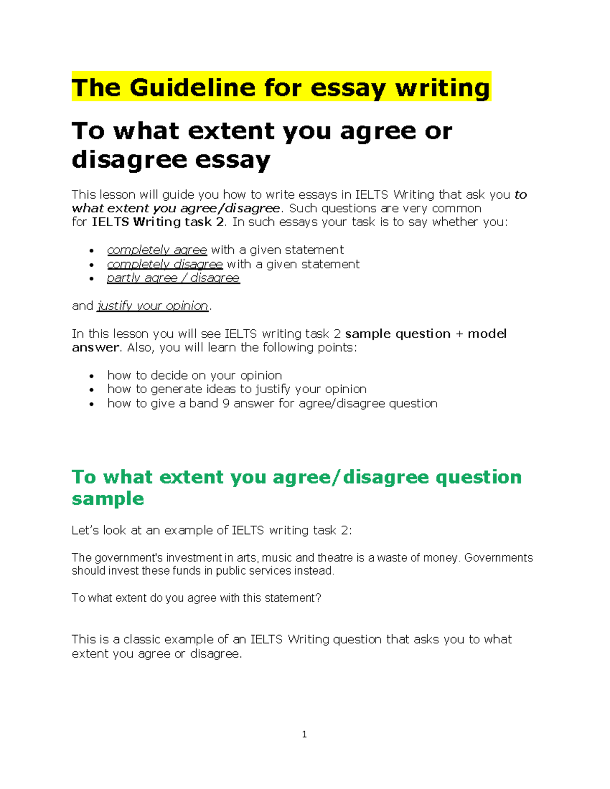 The Guideline for esssay writing - Such questions are very common for ...