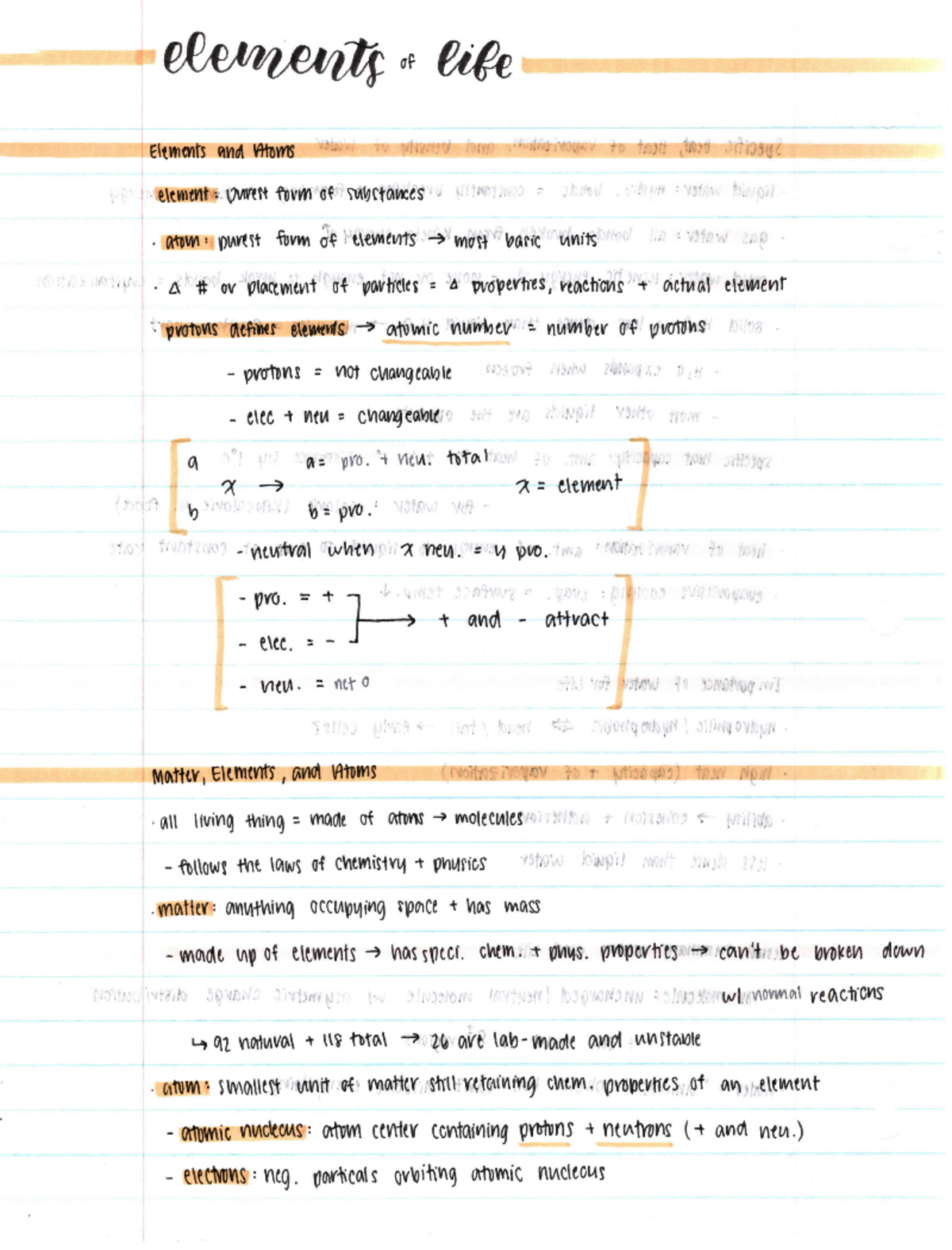 Elements of Life - Notes - Studocu