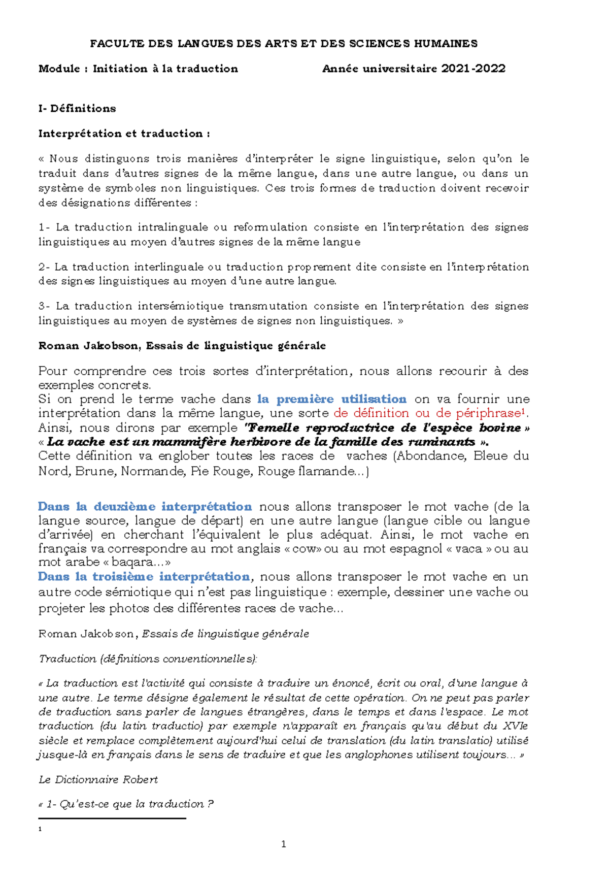Initiation à la traduction Ait melloul Barra - Module : Initiation à la ...