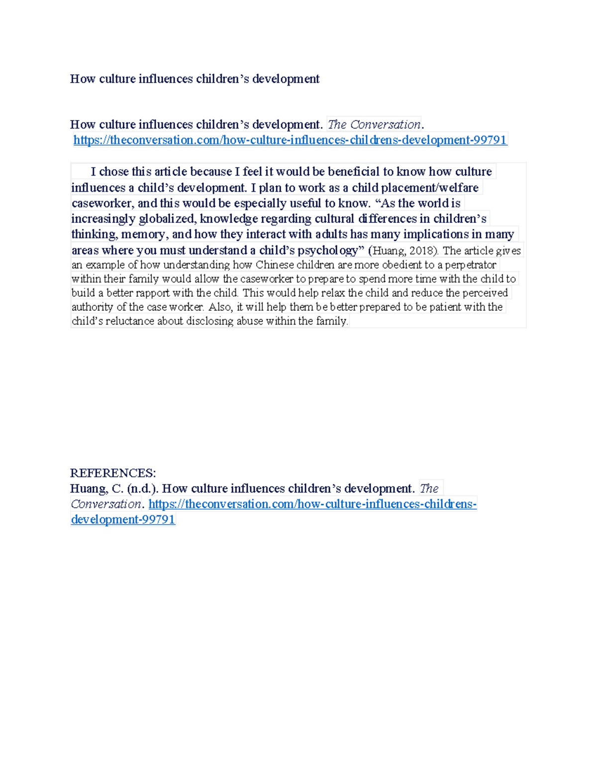 1-3 Discussion First Impressions of Anthropology - How culture ...