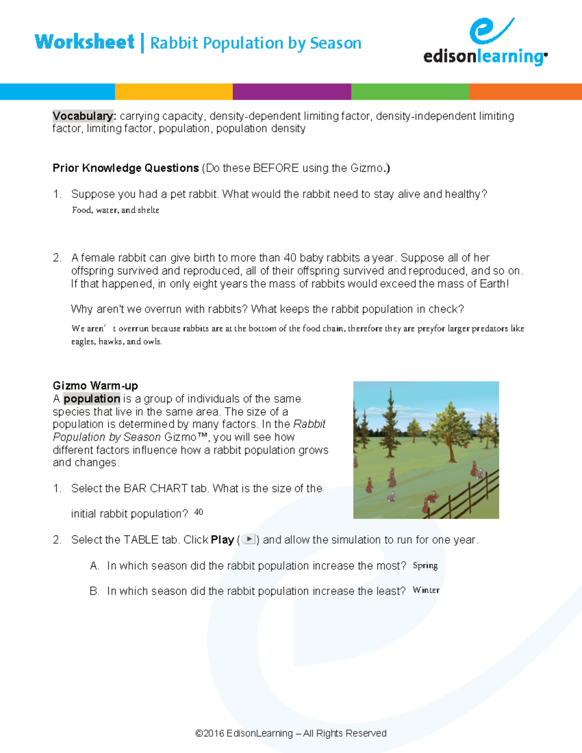 WS.EDHS.2016 .SC - Rabbit Population by Season Vocabulary: carrying ...