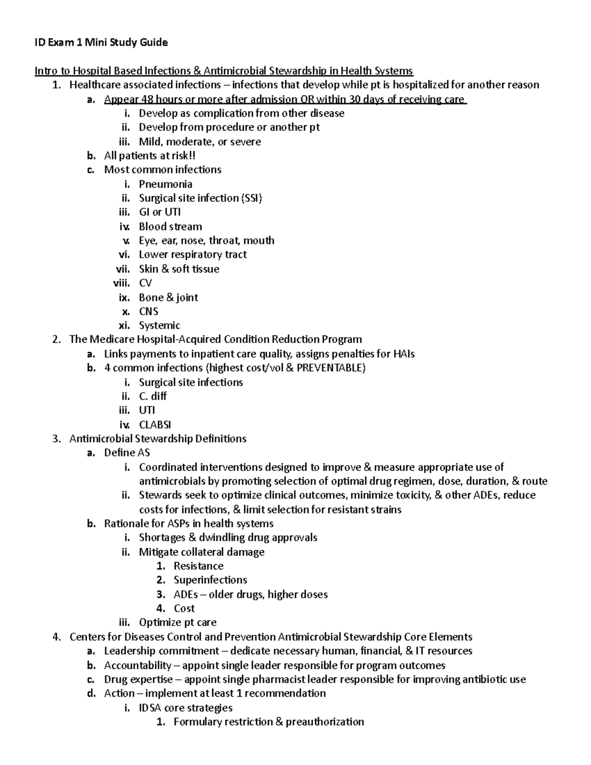 ID Exam 1 Mini Study Guide - ID Exam 1 Mini Study Guide Intro to ...