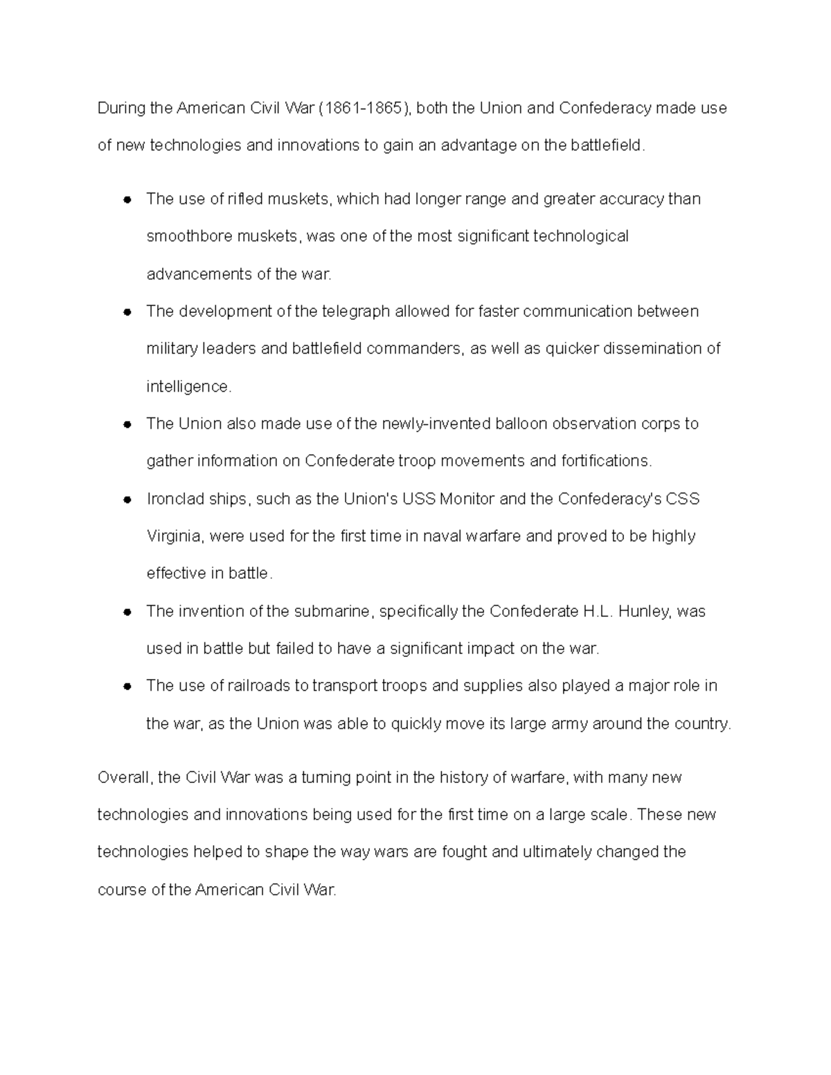 Modern American Civ 4 - During the American Civil War (1861-1865), both ...
