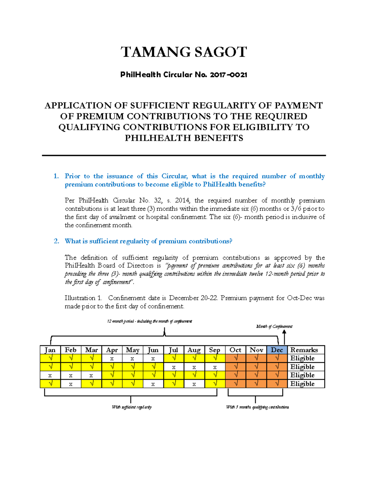 TS circ2017-0021 - Yhhhfgg - TAMANG SAGOT PhilHealth Circular No. 2017 ...