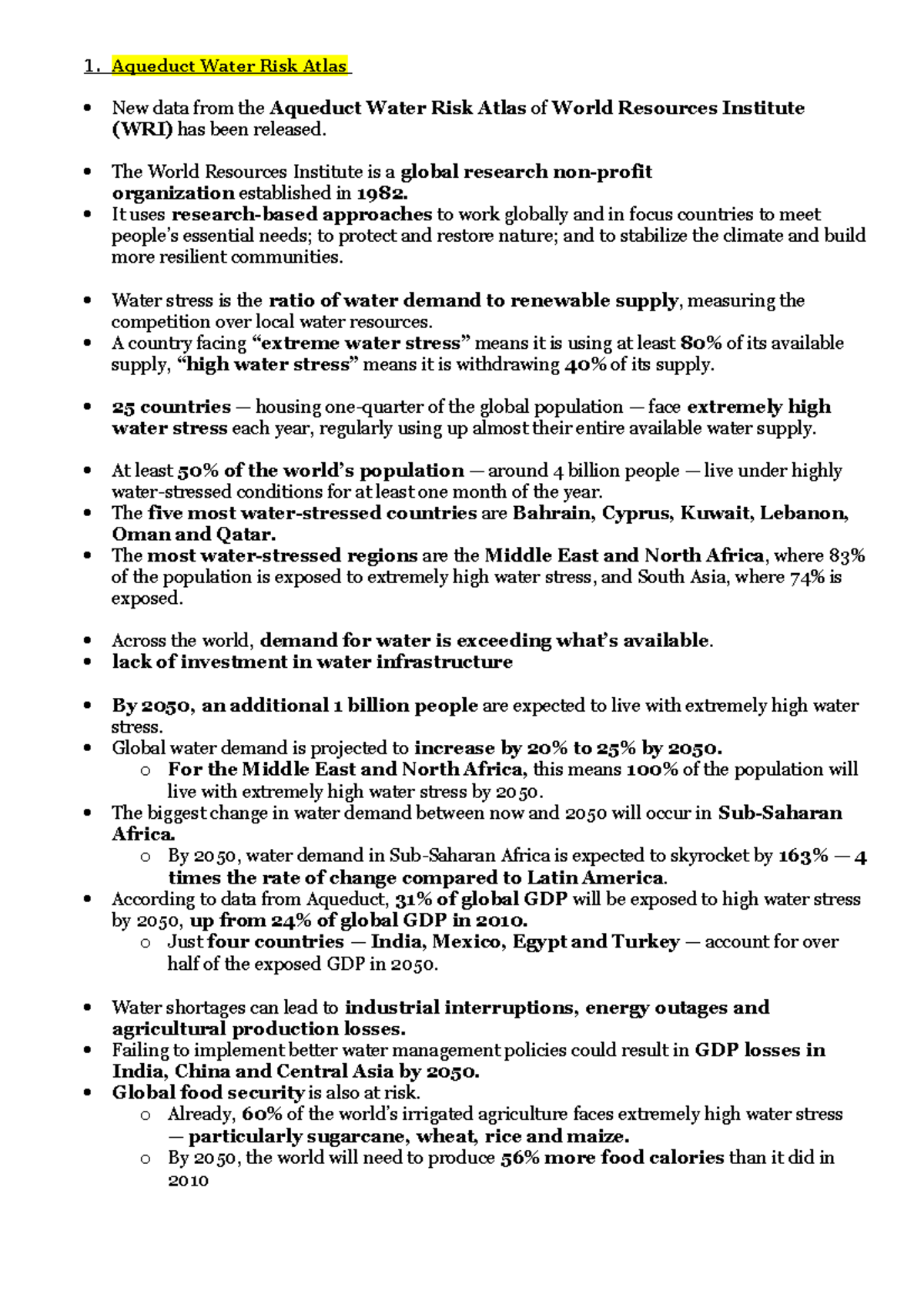 Ca 29july to 21aug - abc - 1. Aqueduct Water Risk Atlas New data from ...