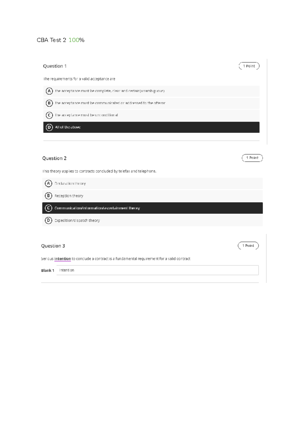 Business Law -CBA 2 - Attempt 2 - CBA Test 2 100 % - Studocu