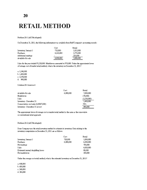 Gross Profit Method - ( 19 ) GROSS PROFIT METHOD Problem 19-1 (AICPA ...
