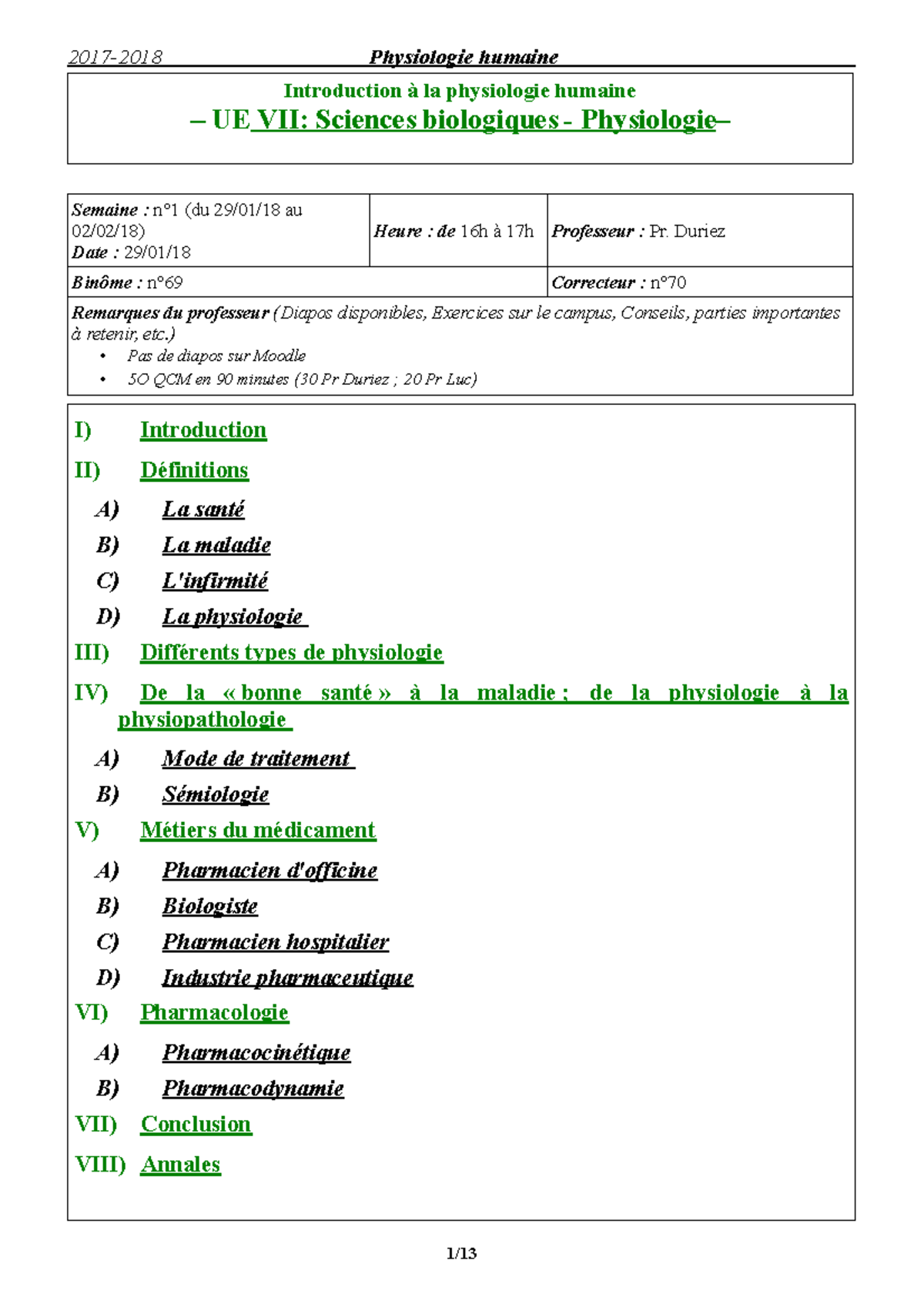 Introduction à la physiologie - Introduction à la physiologie humaine ...