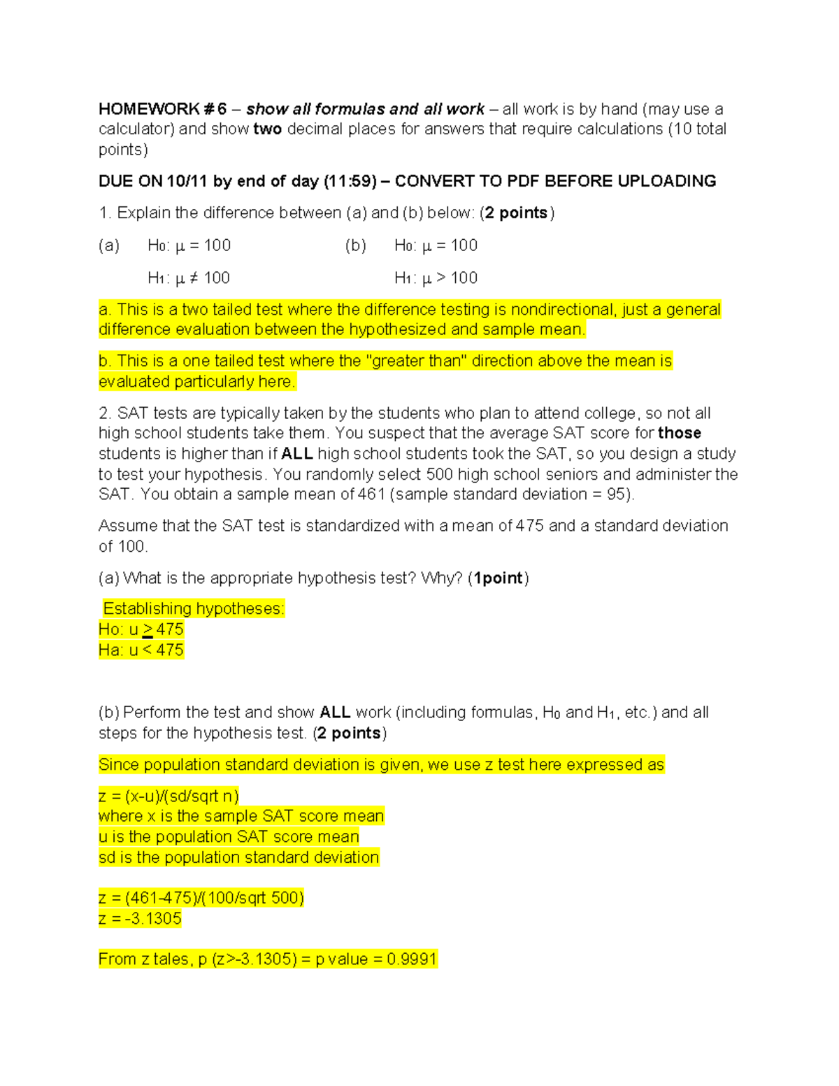 Eghomework #6 - Completed homework with work included - HOMEWORK # 6 ...