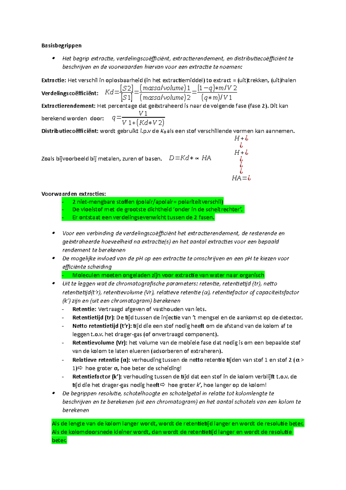 Scheidingsmethode leerdoelen - Basisbegrippen Het begrip extractie ...